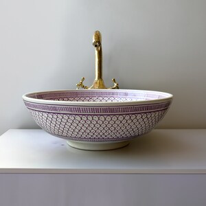 Purple Sink, Modern Bathroom Vessel Sink Above Countertop Basin ...