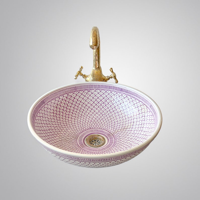 Purple Sink, Modern Bathroom Vessel Sink Above Countertop Basin ...