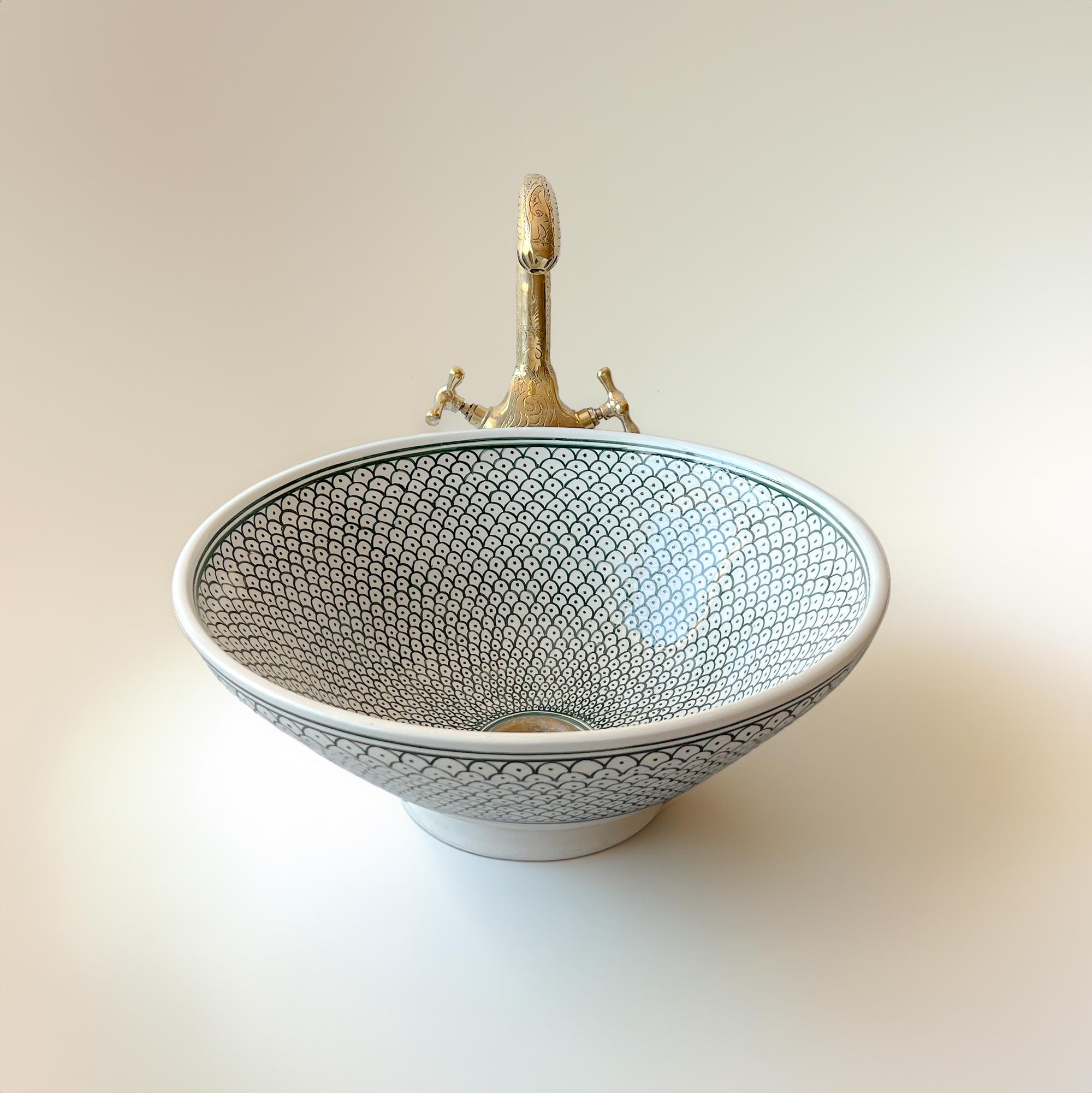 Modern Fish Scale Bathroom Vessel Sink Above Countertop Basin ...