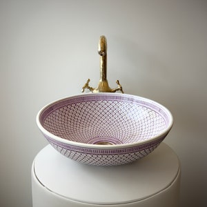 Purple Sink, Modern Bathroom Vessel Sink Above Countertop Basin ...