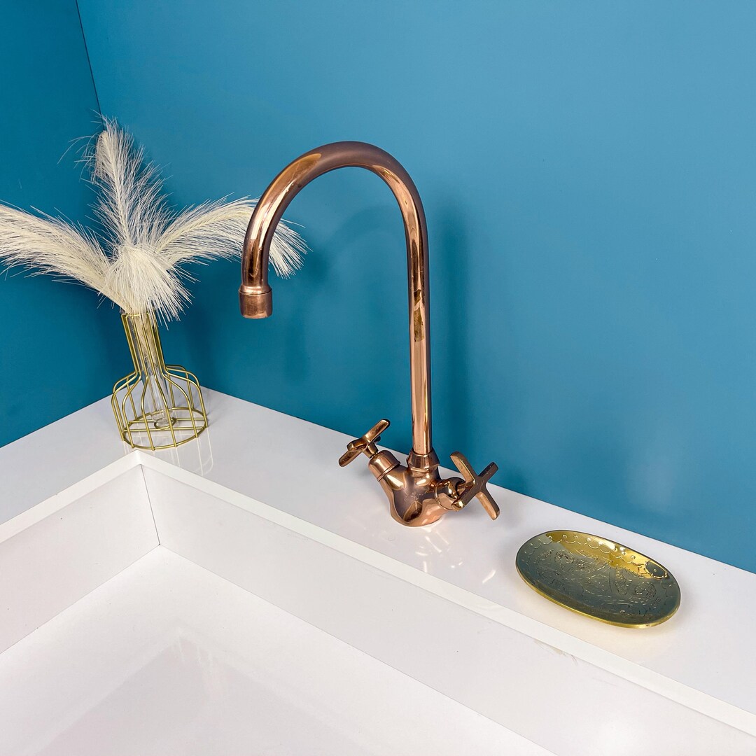 Copper Finish Bathroom Faucet, Copper Kitchen Sink Faucet Gooseneck ...