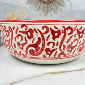 Modern Bathroom Red Sink for Vanity Countertop - Handcrafted Red ...