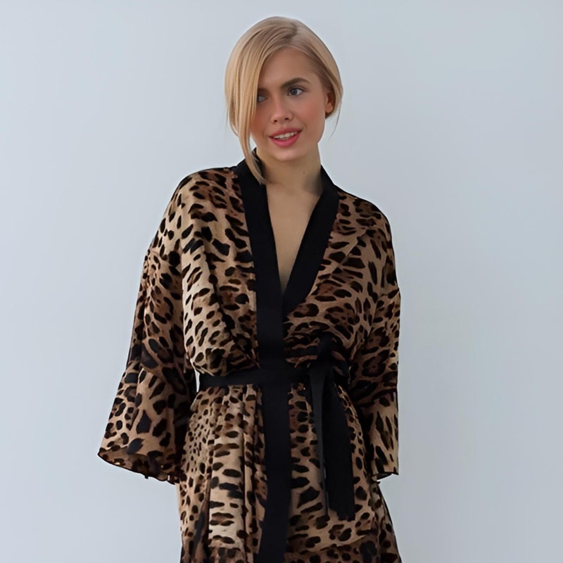 Leopard Print Silk Pajamas - Etsy