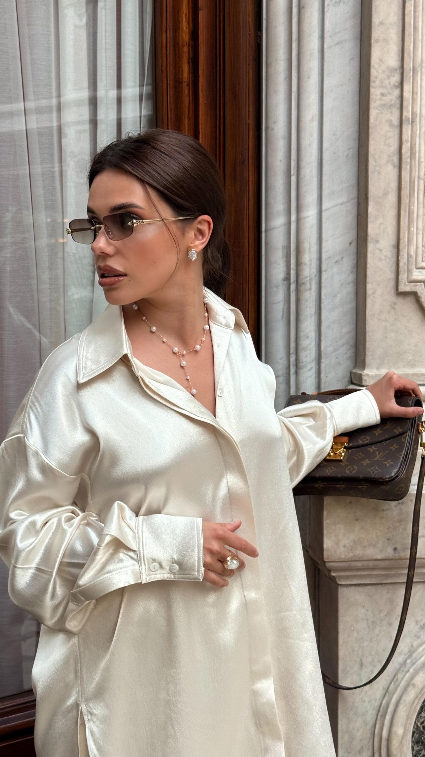 Elegant Bridal Suit for Civil Wedding, Flowy Trousers and Blouse ...