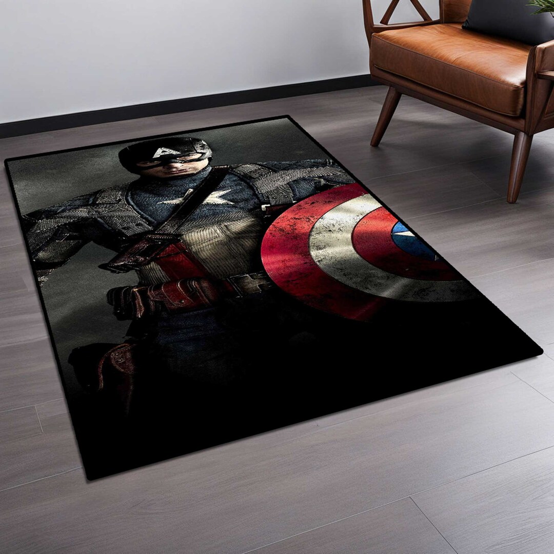 Captain America Rugs, Captain America, Kids Room Rug, Kids Decor, Gift ...