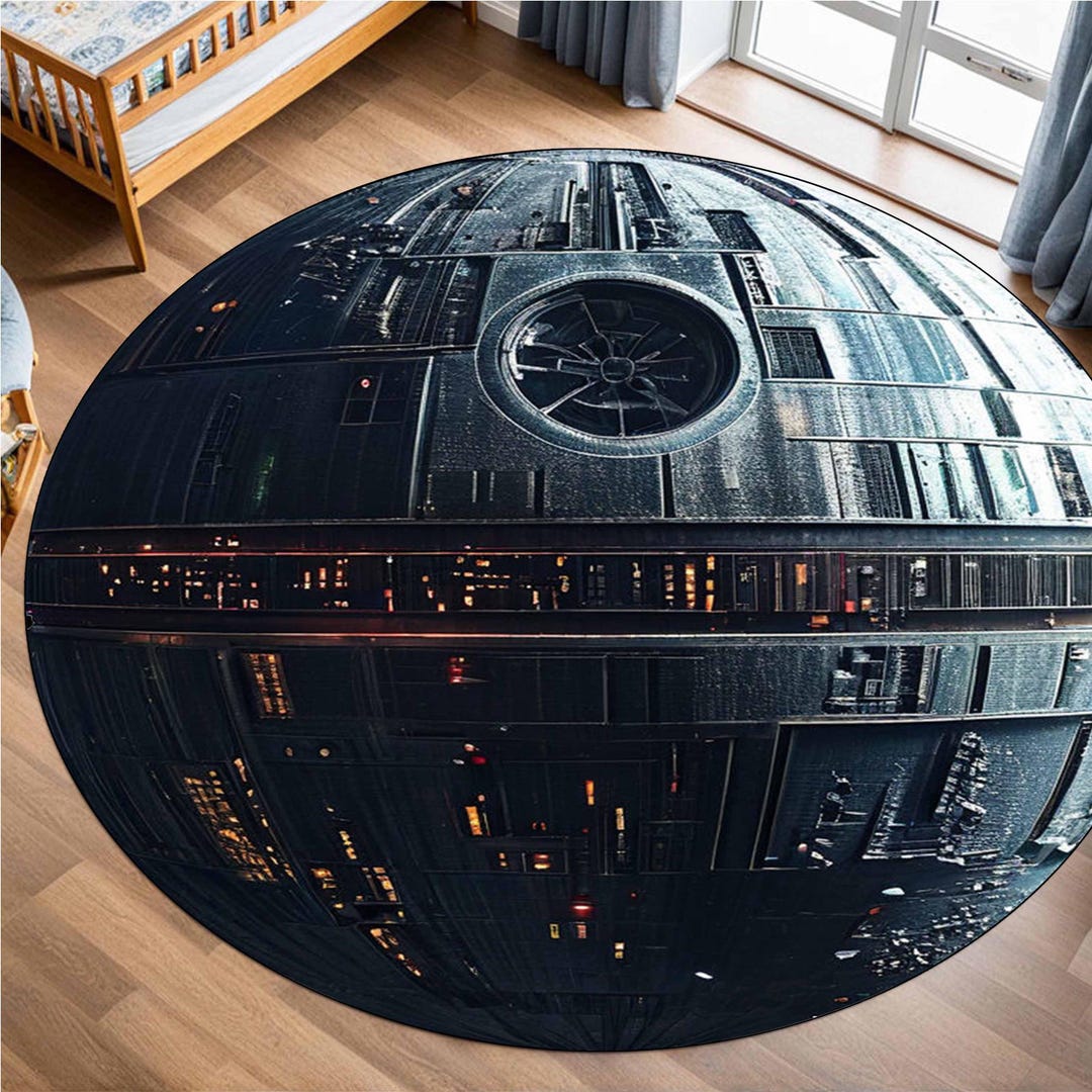 Death Star Rug: Star Wars Carpet, Sci-fi Gamer Room Mat, Galactic ...