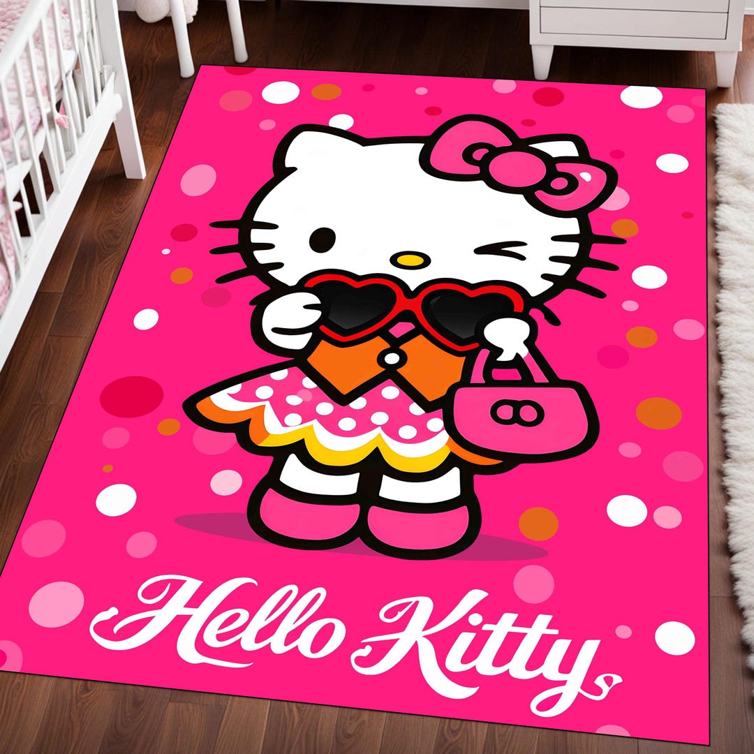 Hello Kitty Rug, Cute and Colorful Kids Room Decor, Soft, Comfortable ...