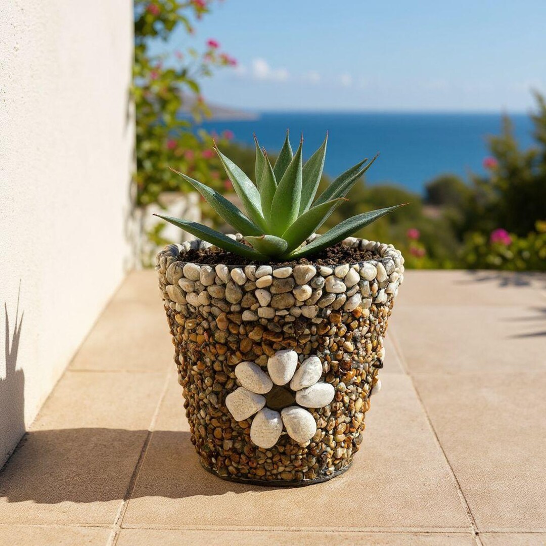 River Rock Flower Pot - Etsy