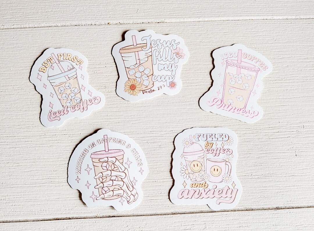 Cute Iced Coffee Stickers| Coffee Sticker Set| Water-resistant Stickers ...