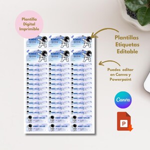 Printable Space Astronaut School Label Templates-school Supply Label ...