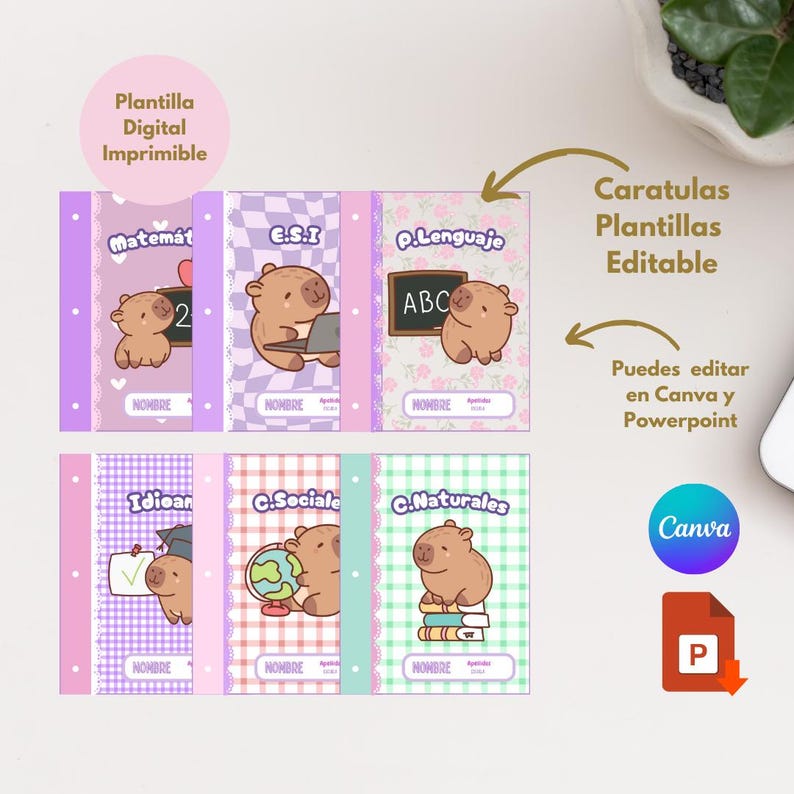 Capybara Printable School Kit-School Planner and Name Labels-Schedule ...