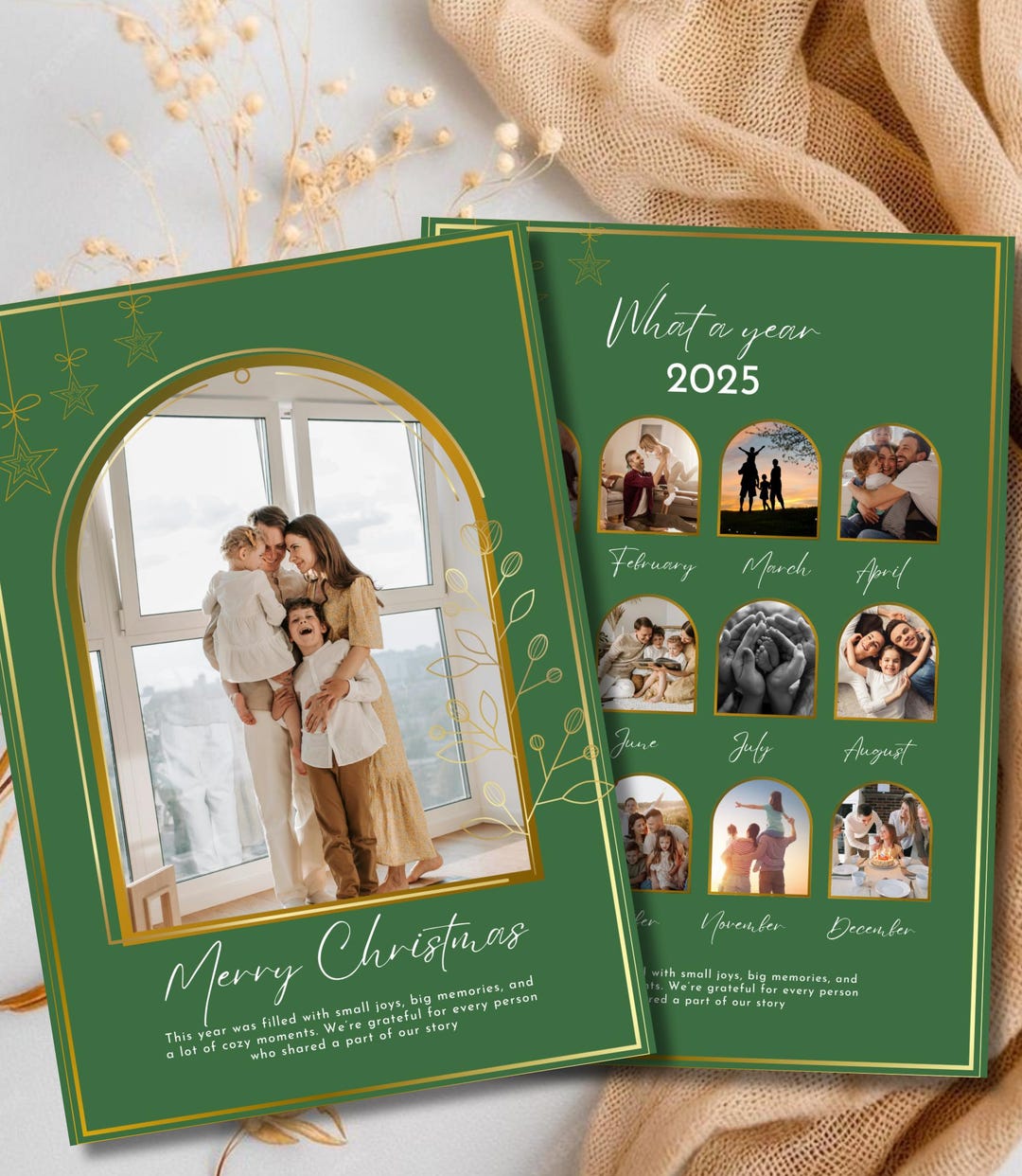 Elegant Christmas Photo Card Template | Family Holiday Newsletter ...