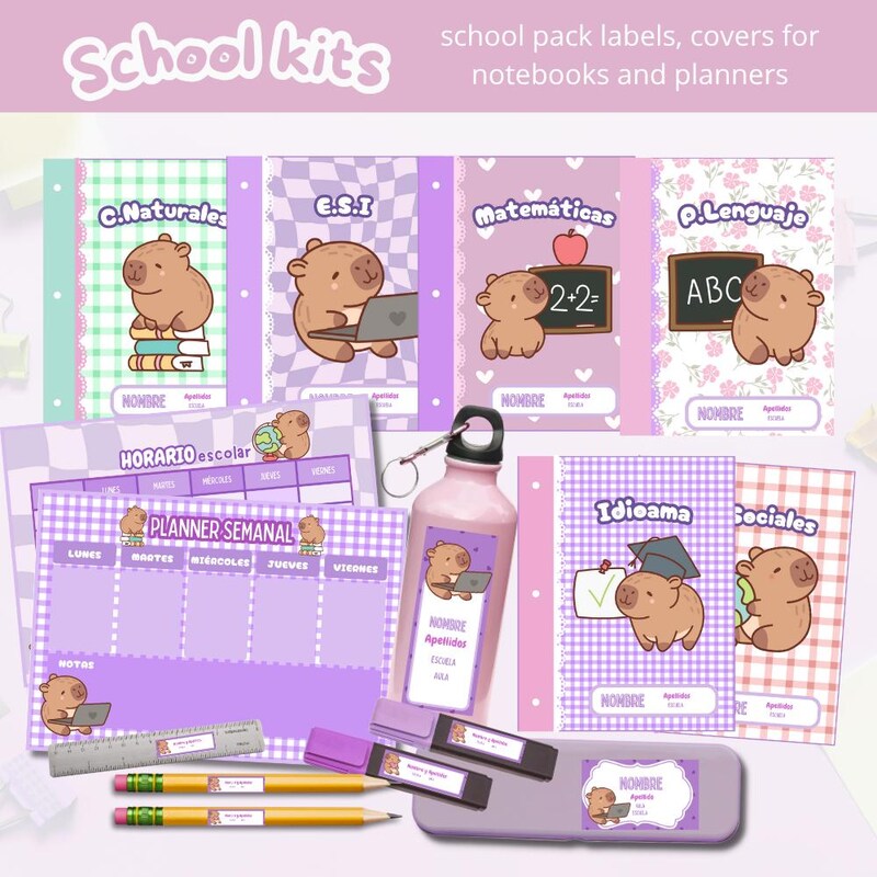 Capybara School Supplies - Etsy