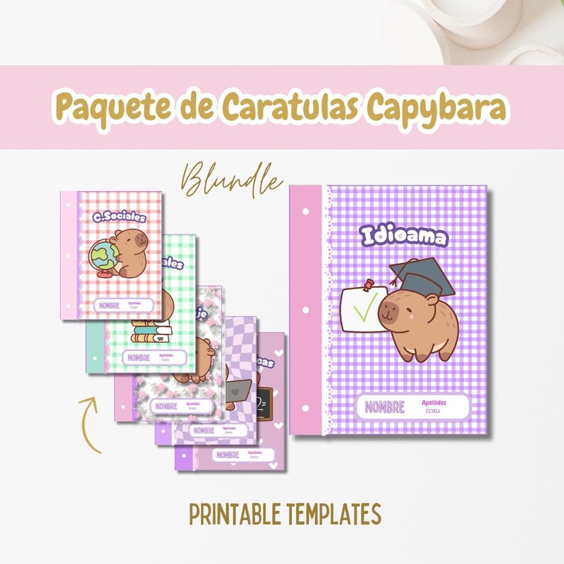 Capybara Notebook Cover Template-Editable Cover Template,Printable ...