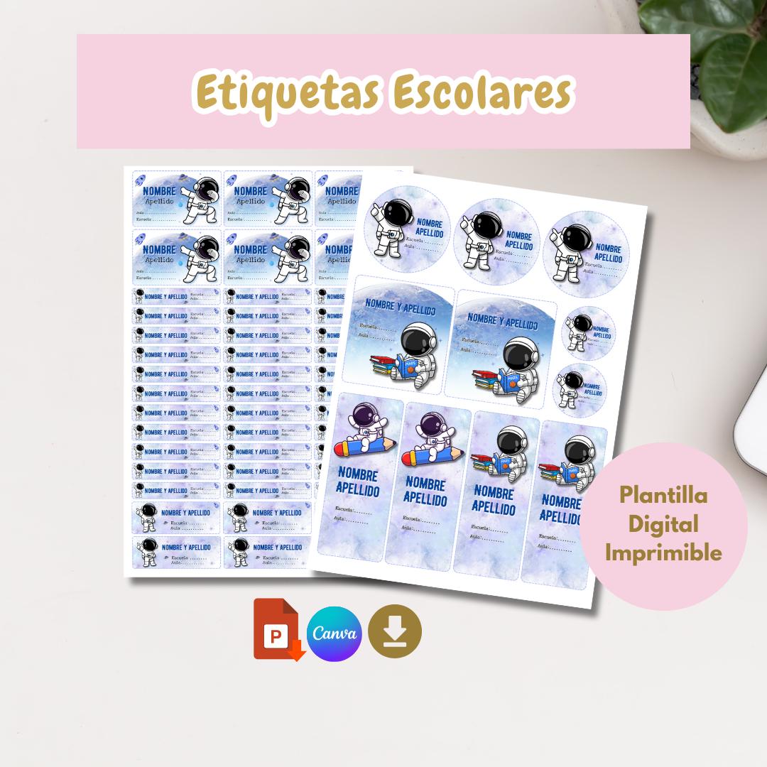 Printable Space Astronaut School Label Templates-school Supply Label ...