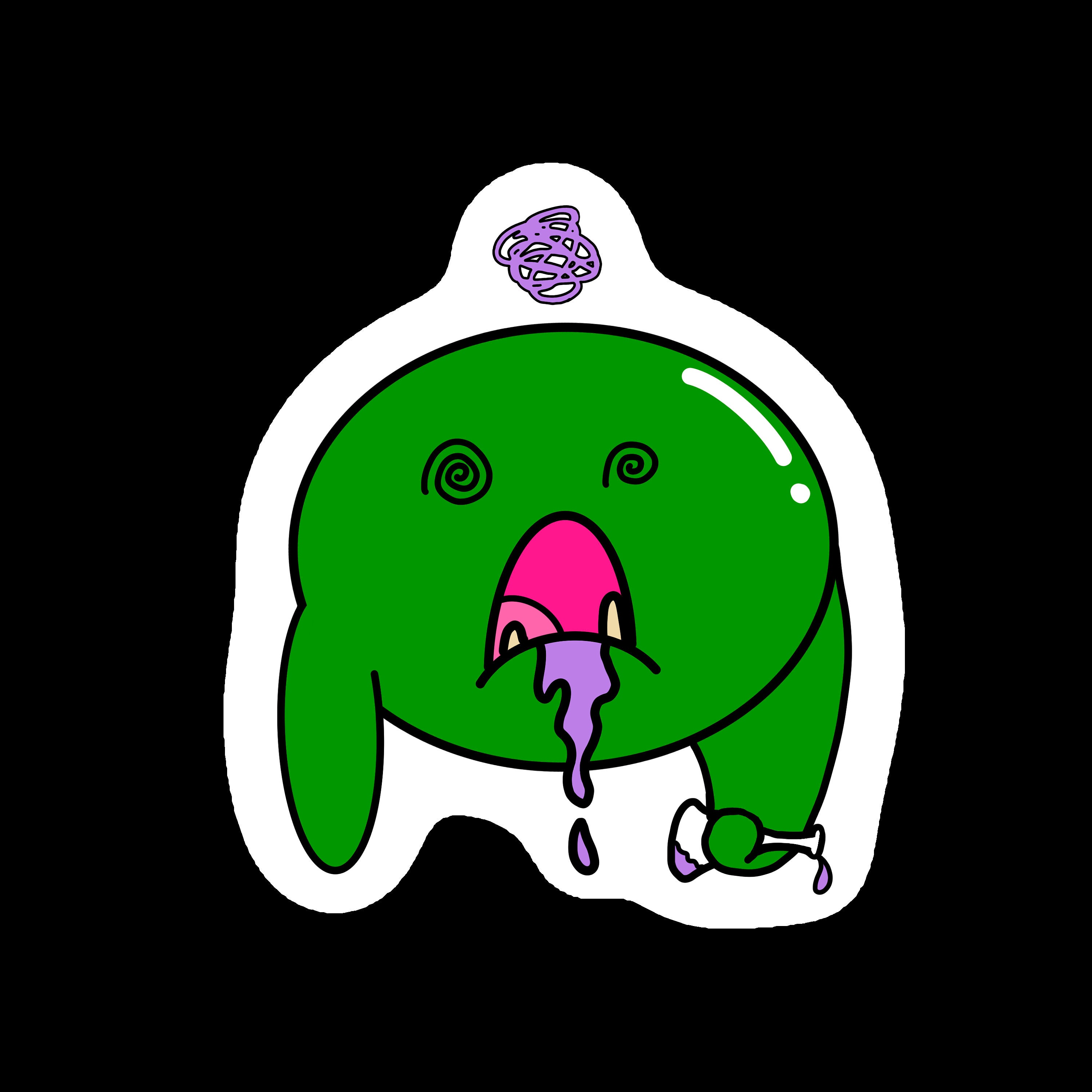 Confusion Potion Ork Blob Budd Vinyl Sticker, Green Blob Sticker ...