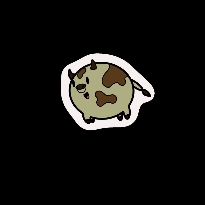 Cow Blob Budd Vinyl Sticker, Laptop Sticker, Water Bottle Sticker ...