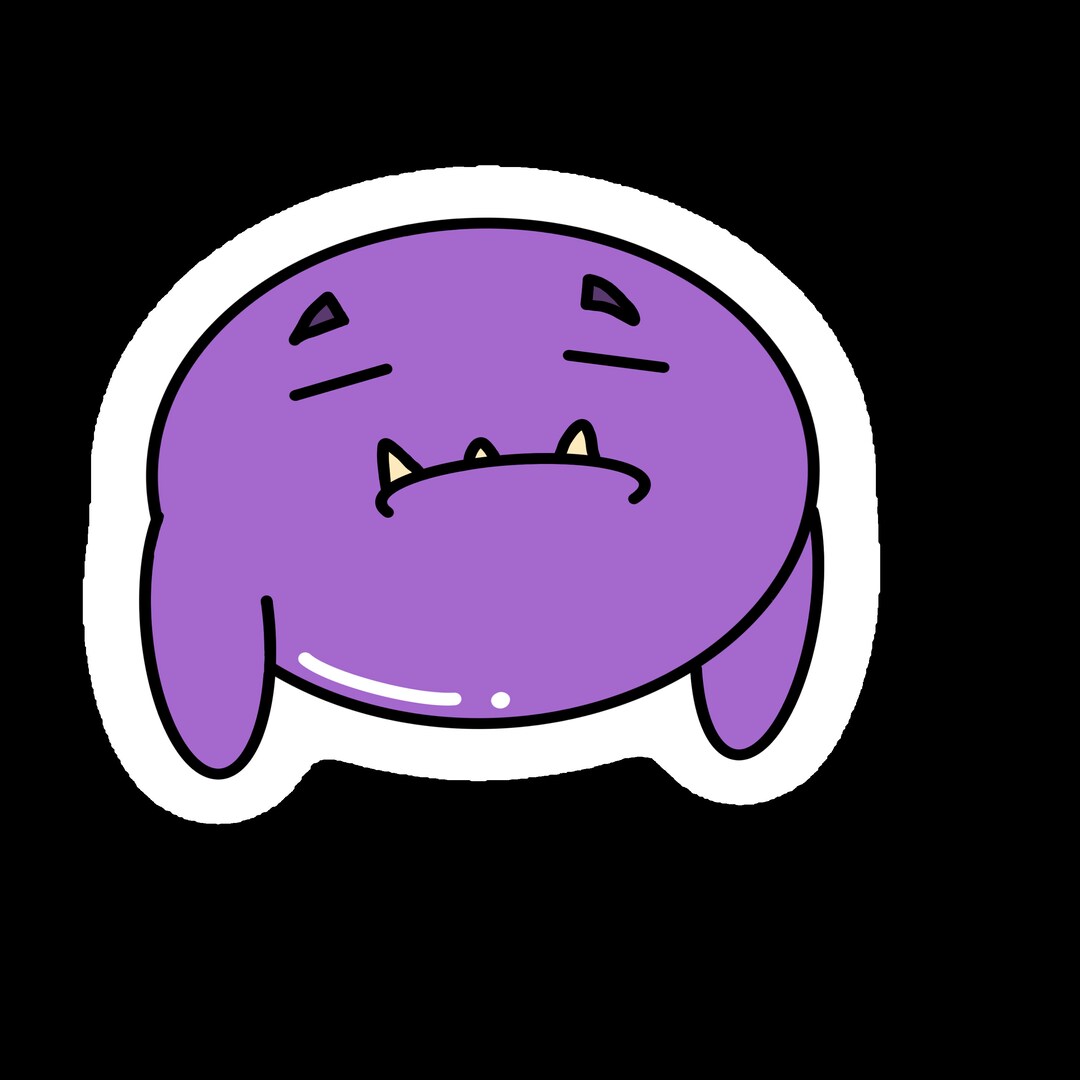Purple Zen Toothy Blob Budd Vinyl Sticker, Purple Sticker, Purple Decal ...
