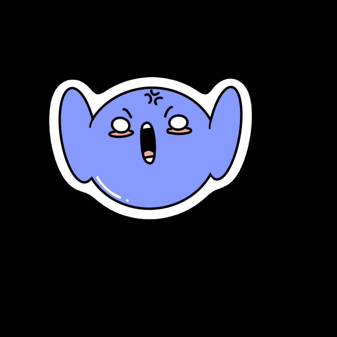 Purple Angry Blob Budd Vinyl Sticker, Laptop Sticker, Water Bottle ...