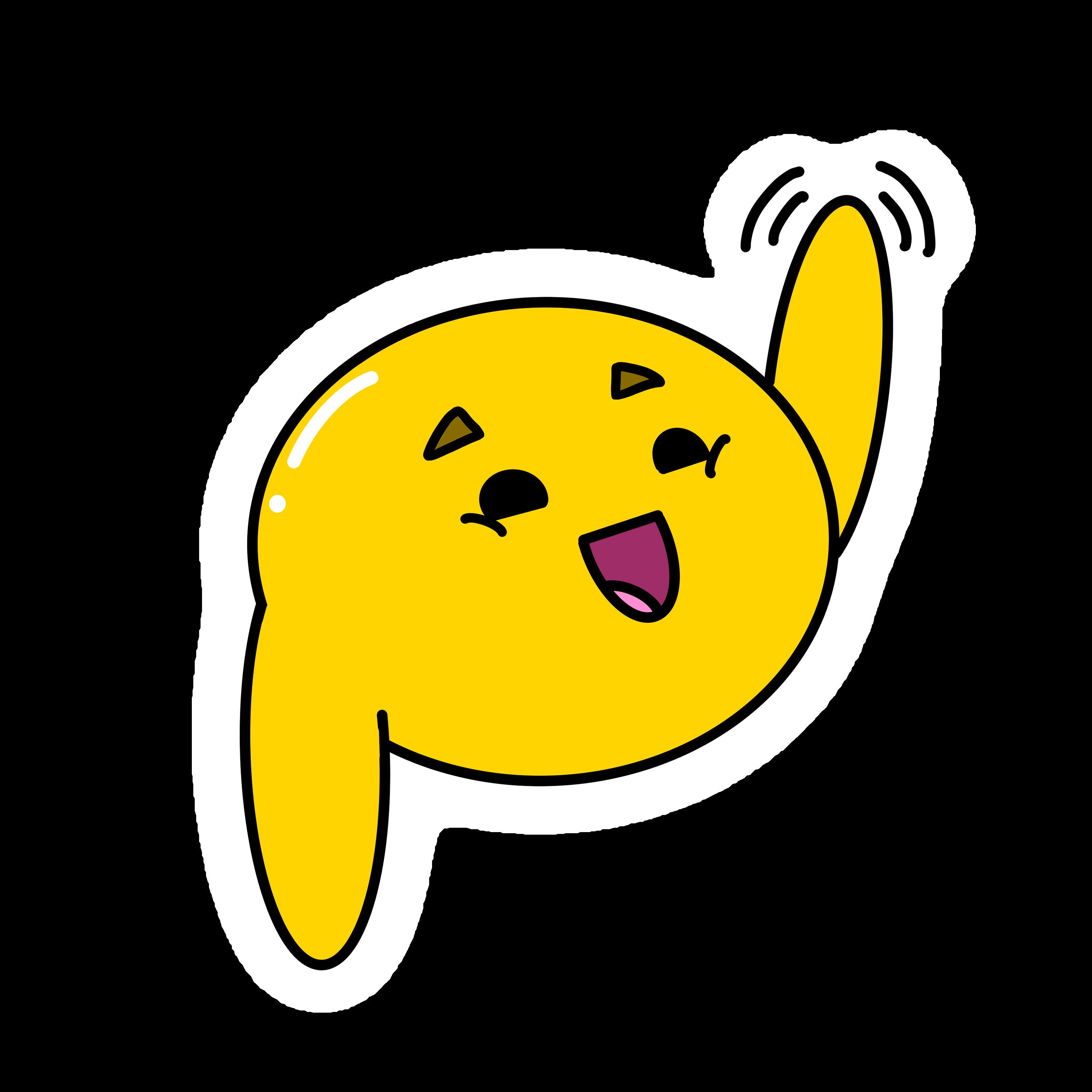 Yellow Waving Blob Budd Vinyl Sticker, Waving Sticker, Water Bottle ...