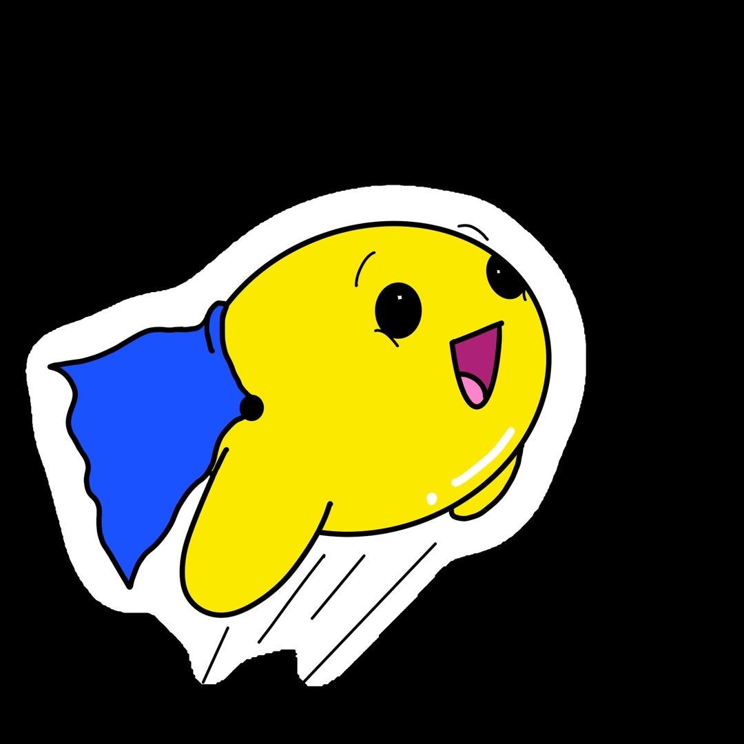 Yellow Super Blob Budd Vinyl Sticker, Laptop Sticker, Yellow Blob ...