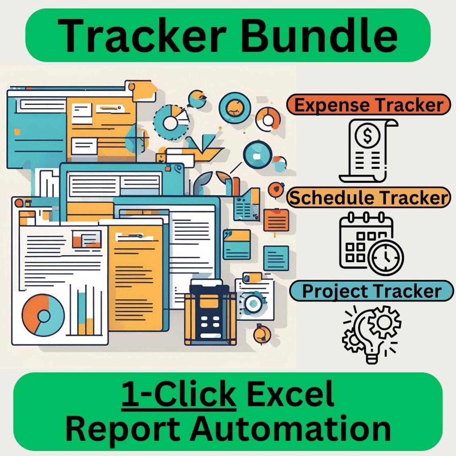 1-click Series Excel Automation Reports: Schedules, Projects & Expense ...