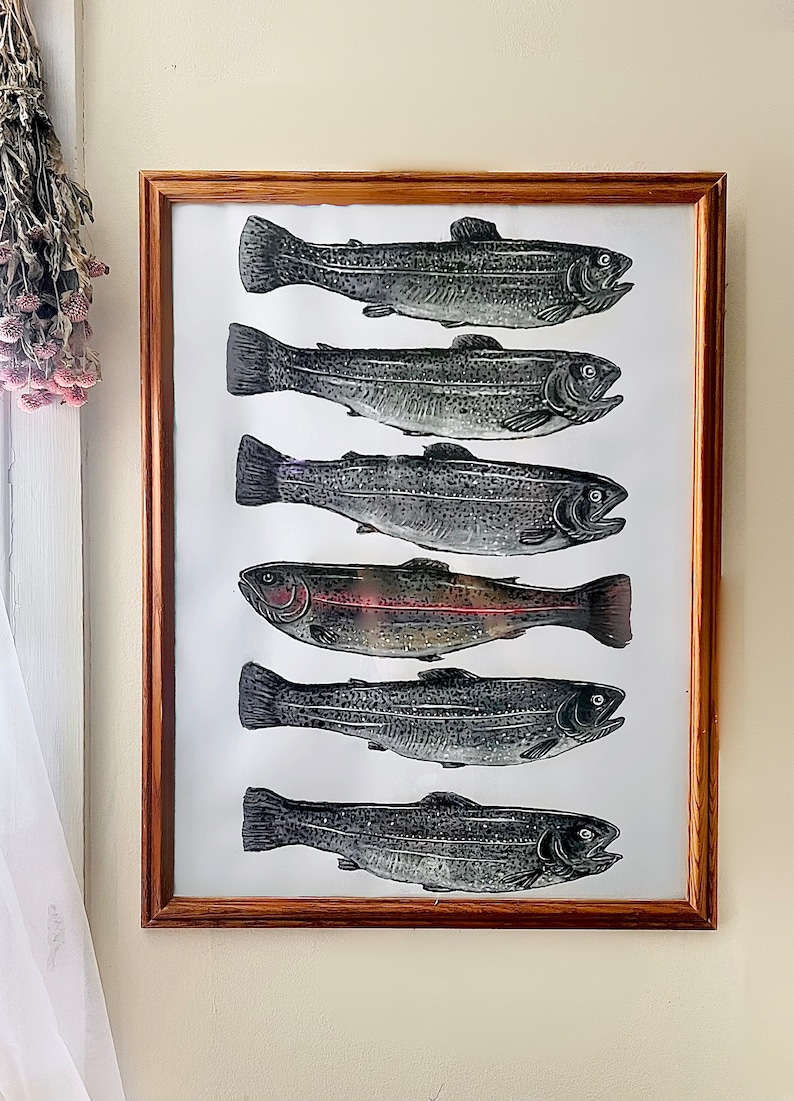 Rainbow Trout Artwork Poster - Print- - Etsy