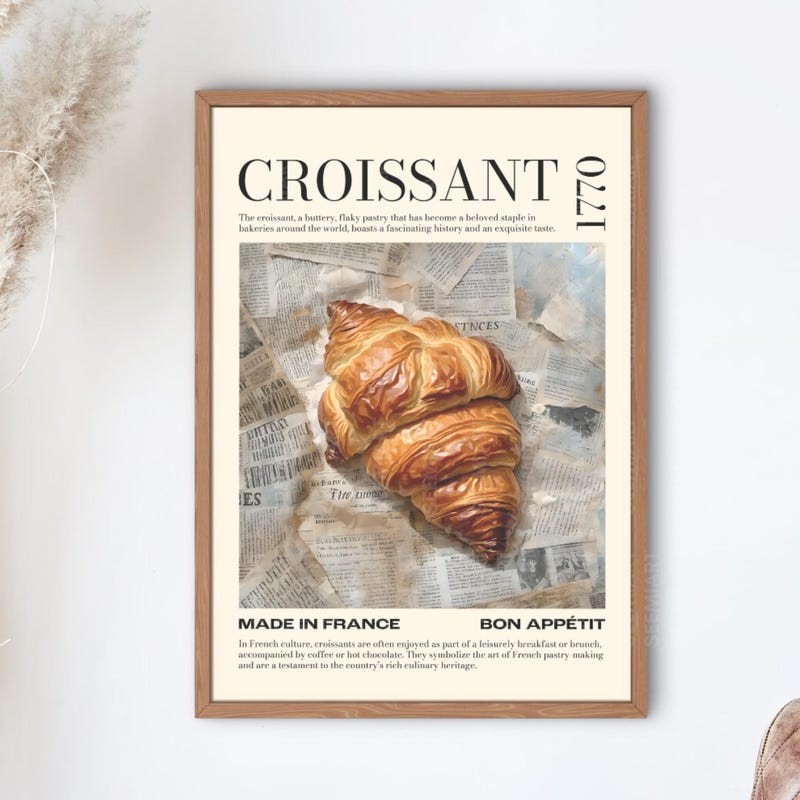 Croissant Art - Etsy