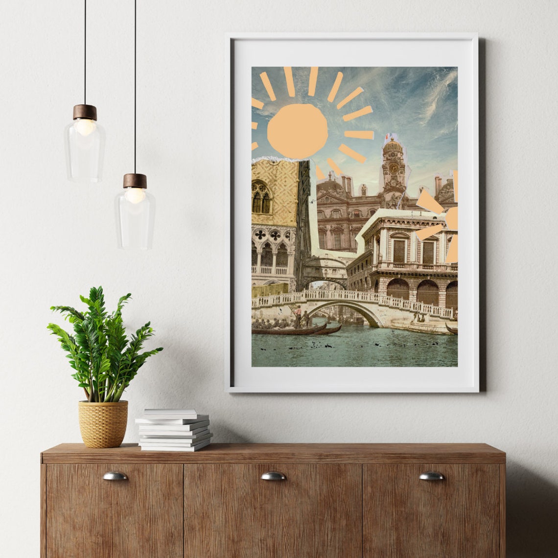 Sunshine City Dorm Room Graphic Poster Aesthetic Vintage Sun Print Room ...