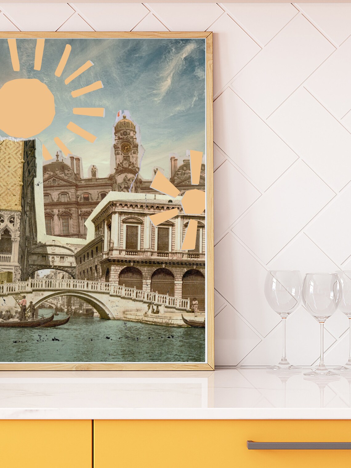 Sunshine City Dorm Room Graphic Poster Aesthetic Vintage Sun Print Room ...