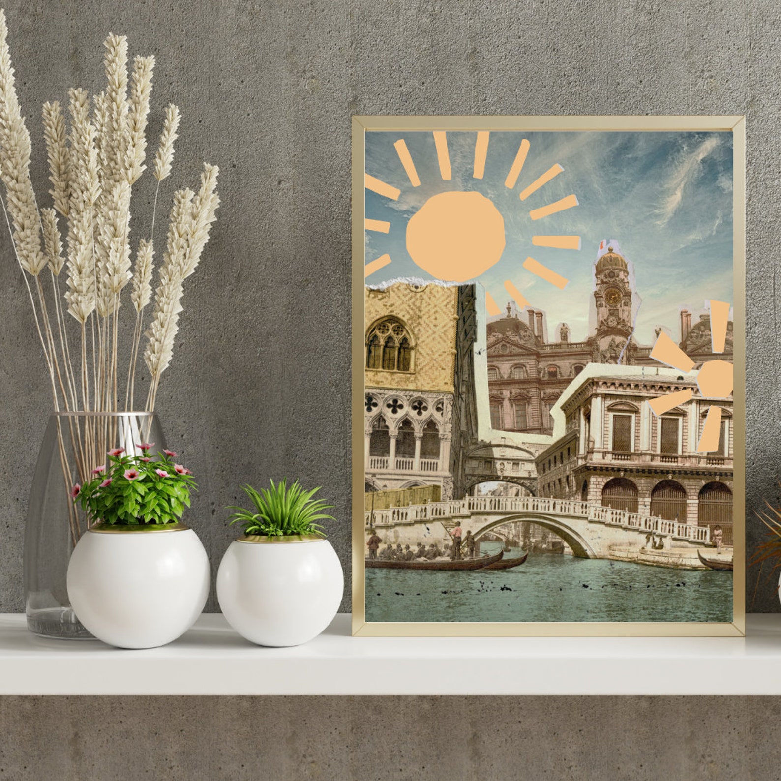 Sunshine City Dorm Room Graphic Poster Aesthetic Vintage Sun Print Room ...