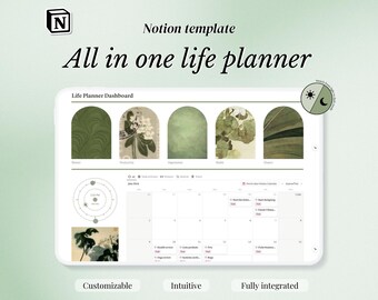 Notion Template Life Planner, Notion Life Planner, All in on Life Planner, Notion Dashboard ...