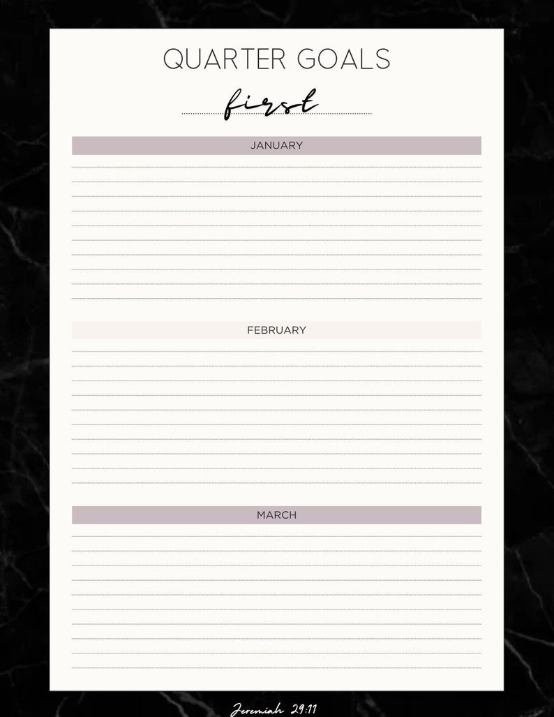 Quarterly Planning Template - Etsy