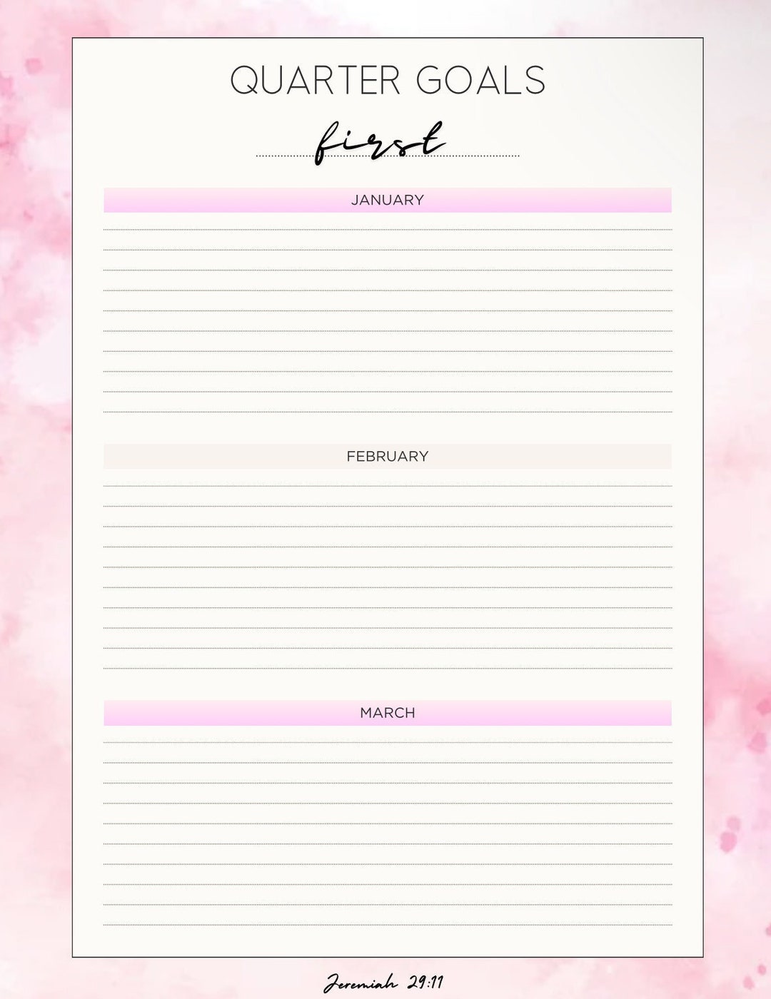 Quarterly Planning Template Etsy