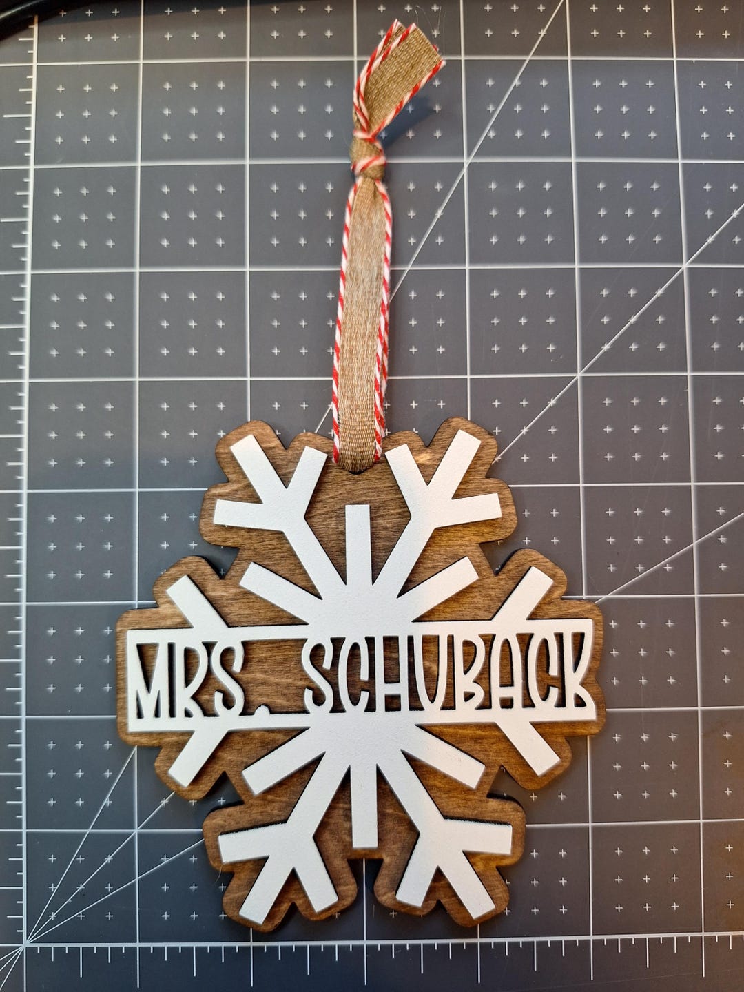 Snowflake Christmas Ornament Personalized Gift Tag Teacher Ornament ...