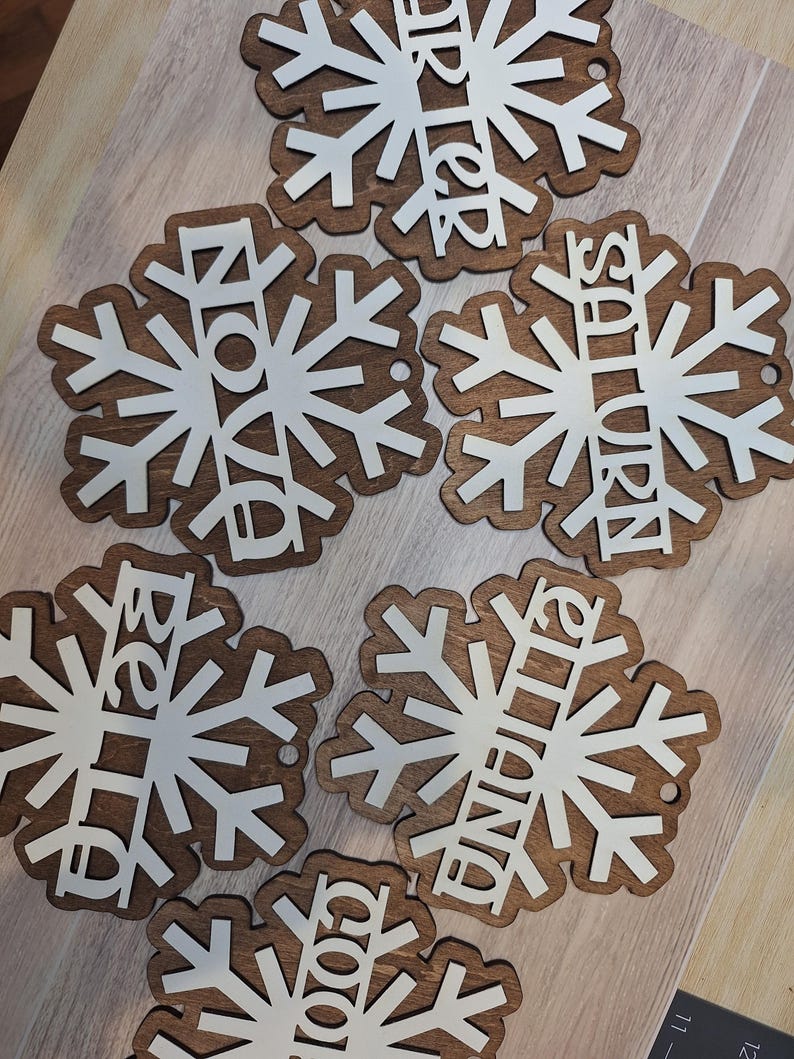 Snowflake Christmas Ornament Personalized Gift Tag Teacher Ornament ...