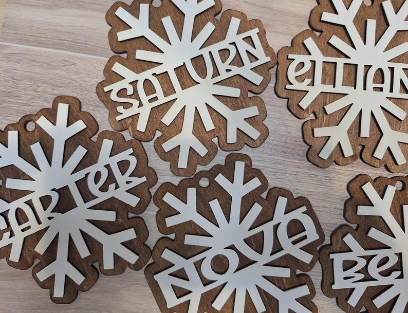 Snowflake Christmas Ornament Personalized Gift Tag Teacher Ornament ...