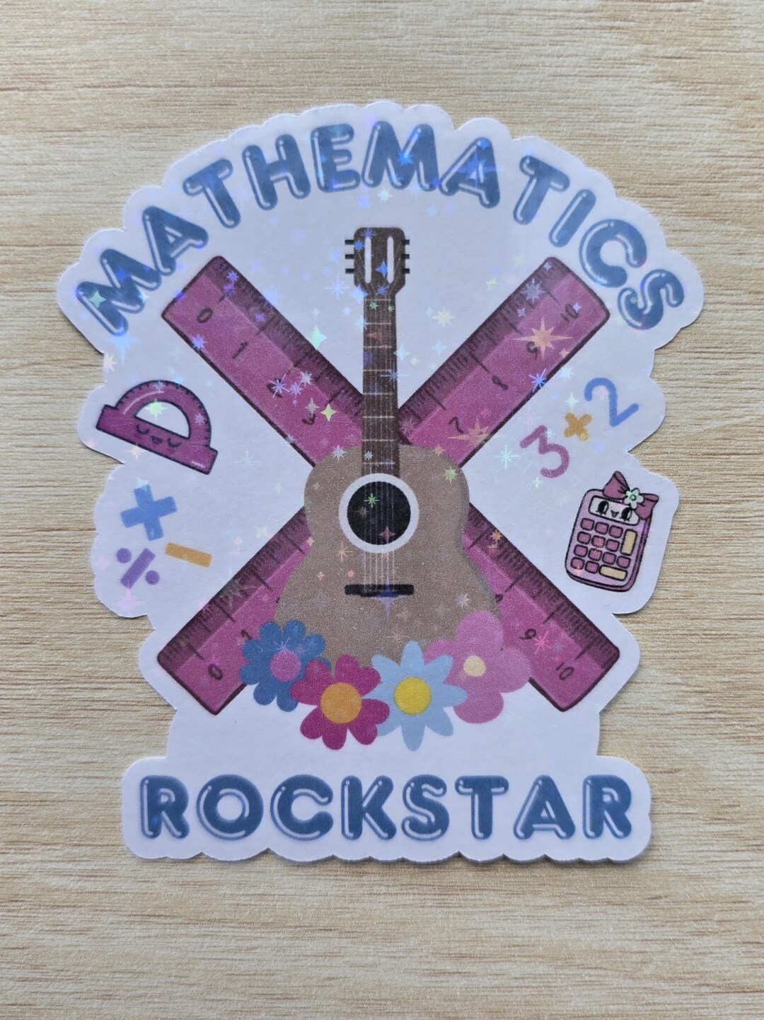 Math Teacher Sticker Cute Sparkle Decal for Laptop Waterbottle Teacher ...