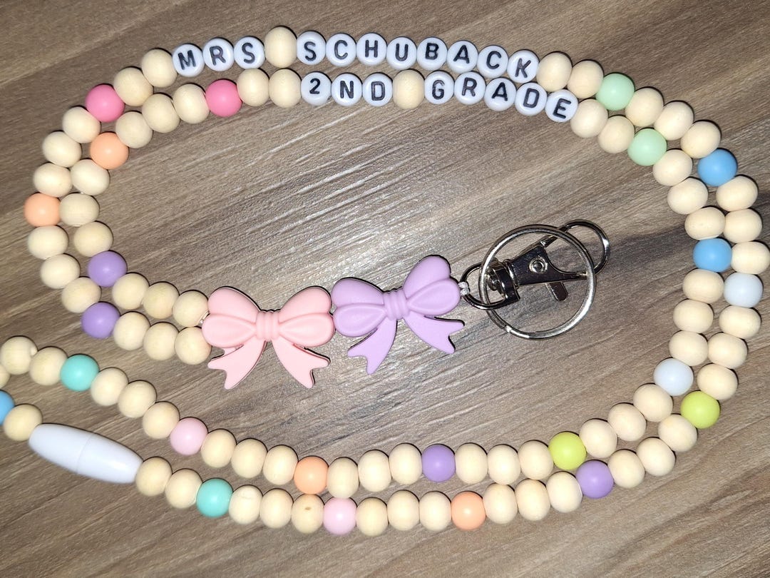 Coquette Bow Lanyard Pastel/personalized Lanyard/work ID Badge Holder ...