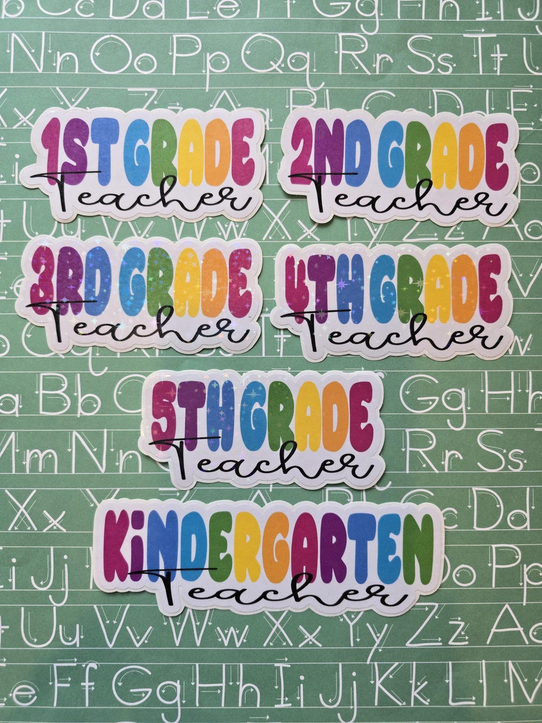 Teacher Stickers, Rainbow Letter Sticker, Laptop Decals, Waterbottle ...