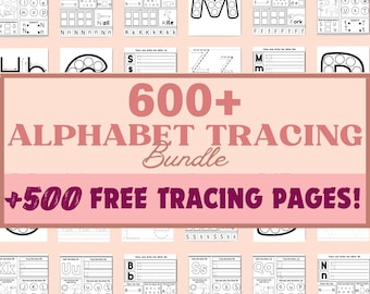 Alphabet Worksheets Printable Tracing Coloring Homeschool Teacher Kids ...