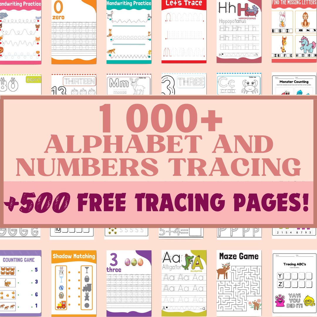 Alphabet & Number Tracing Sheet, ABC Tracing, Handwriting Practice ...