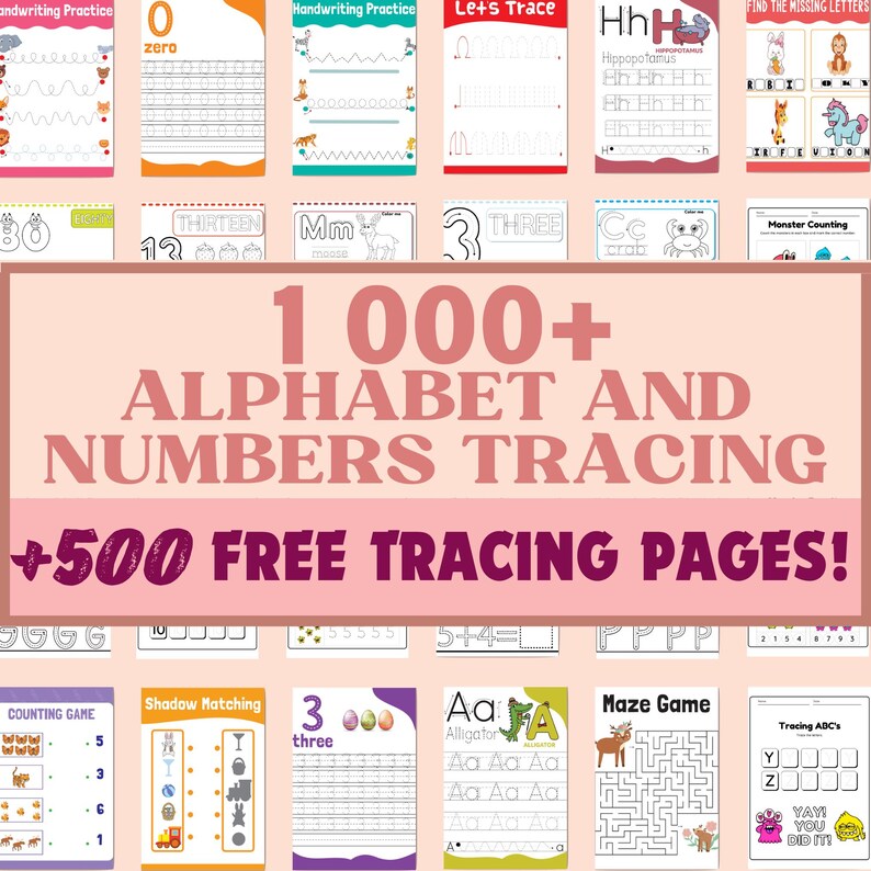 Alphabet & Number Tracing Sheet, ABC Tracing, Handwriting Practice ...