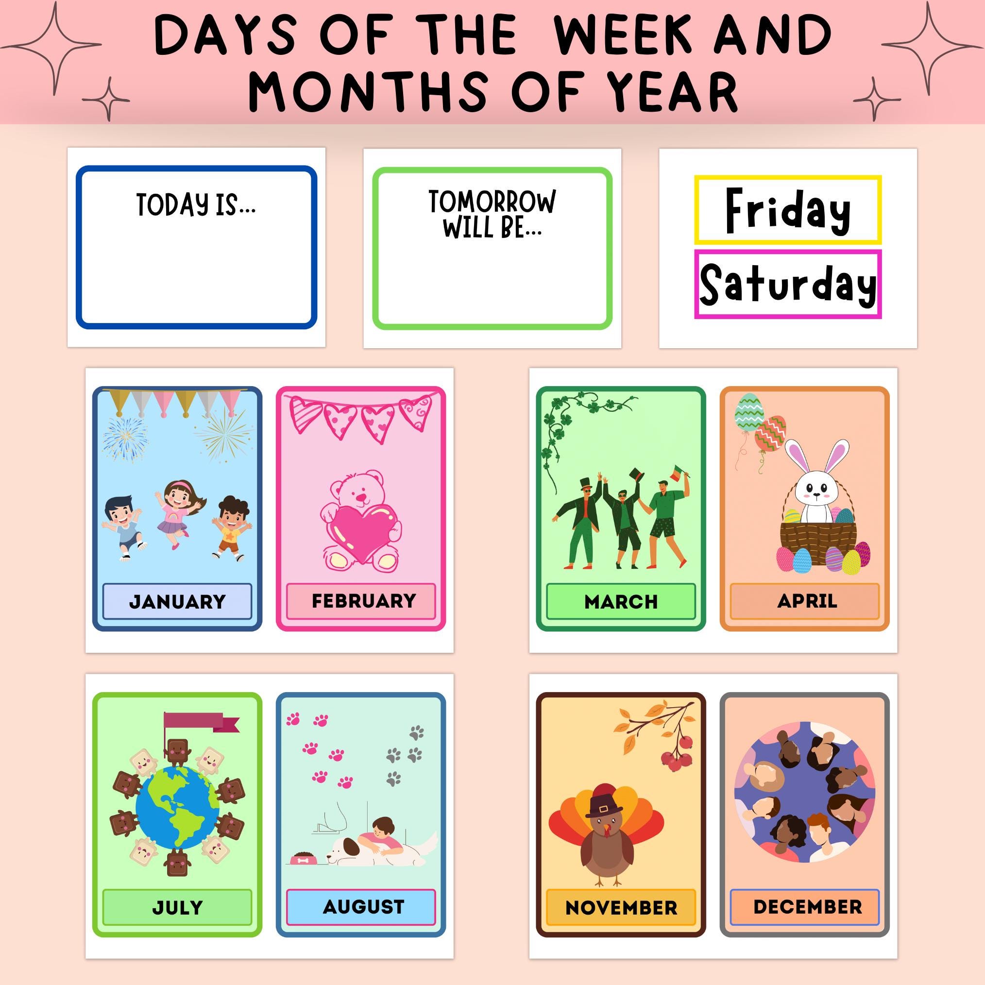 450+ Preschool Flashcards, Montessori Flashcard Bundle, Printable ...