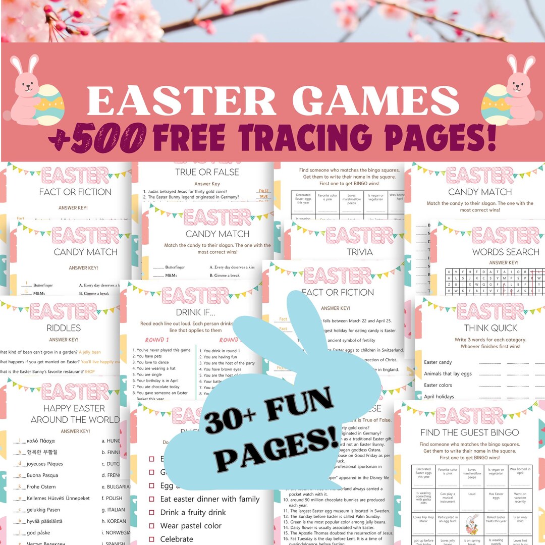 Easter Games Mega Bundle, Easter Activities for Kids, Teens, Adults ...