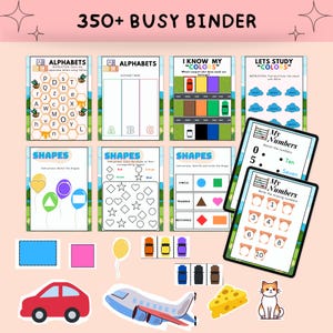 650 Toddler Learning Binder, Printable Toddler Busy Binder, Learning ...