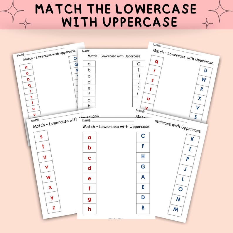 250+ Printable Matching Worksheets, Match the Picture, Kindergarten ...