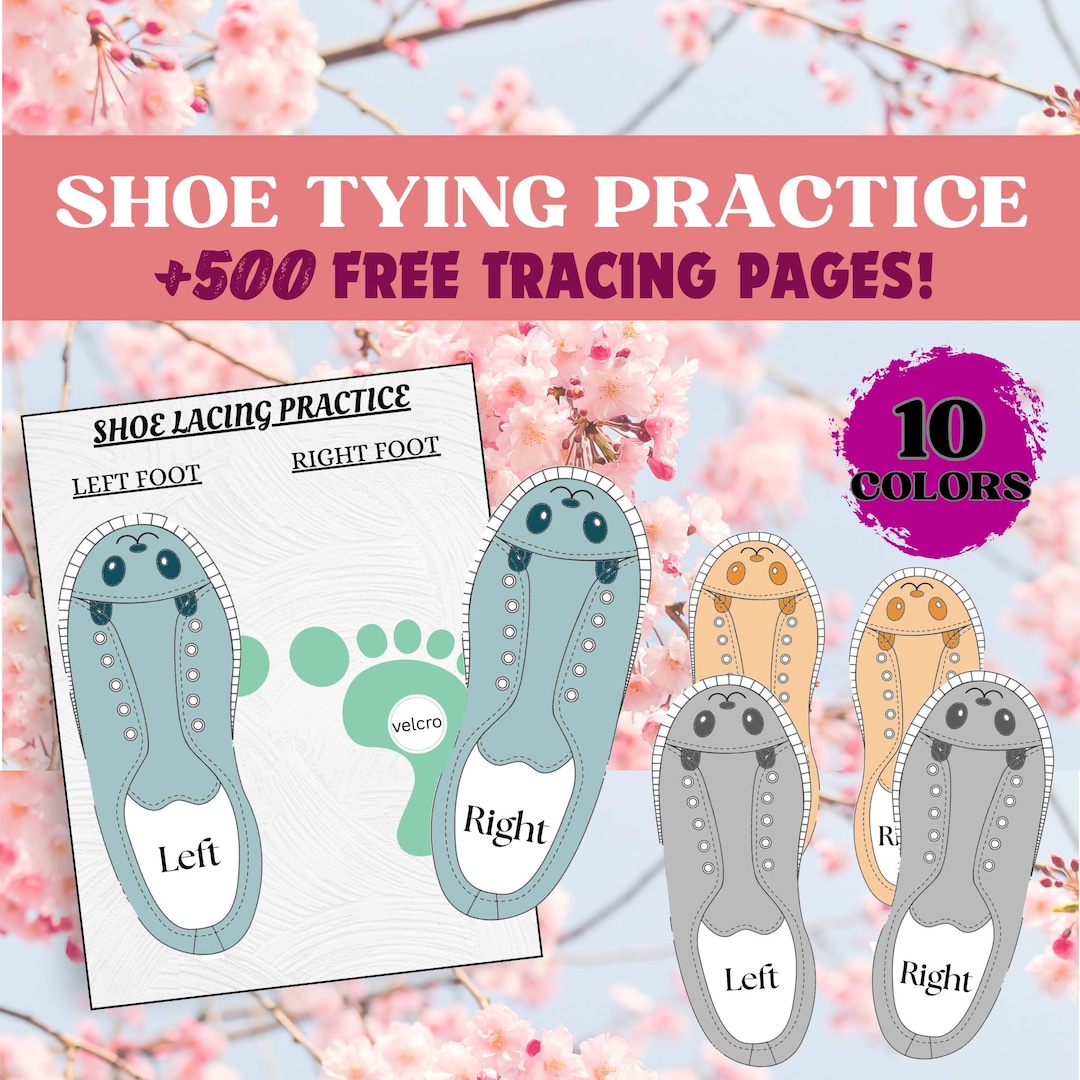 Shoe Lacing Practice Kit Kids Learning Fine Motor Skills Tying Methods ...