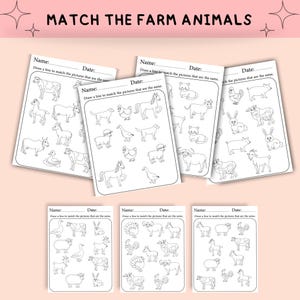 250+ Printable Matching Worksheets, Match the Picture, Kindergarten ...