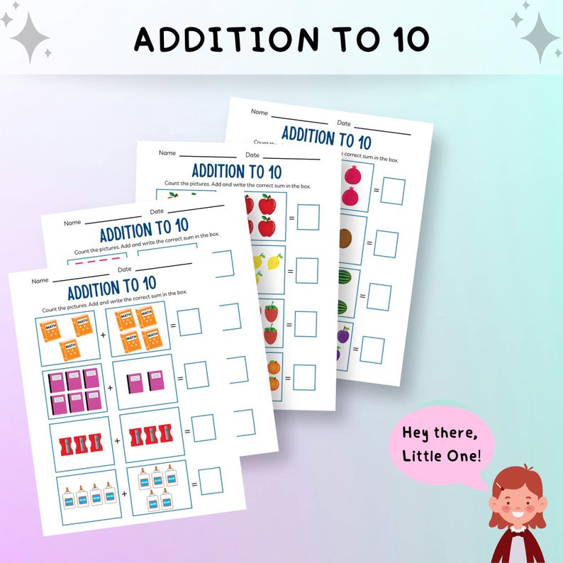 100 Preschool Math Worksheets, Beginning Math, Counting, Learning to ...